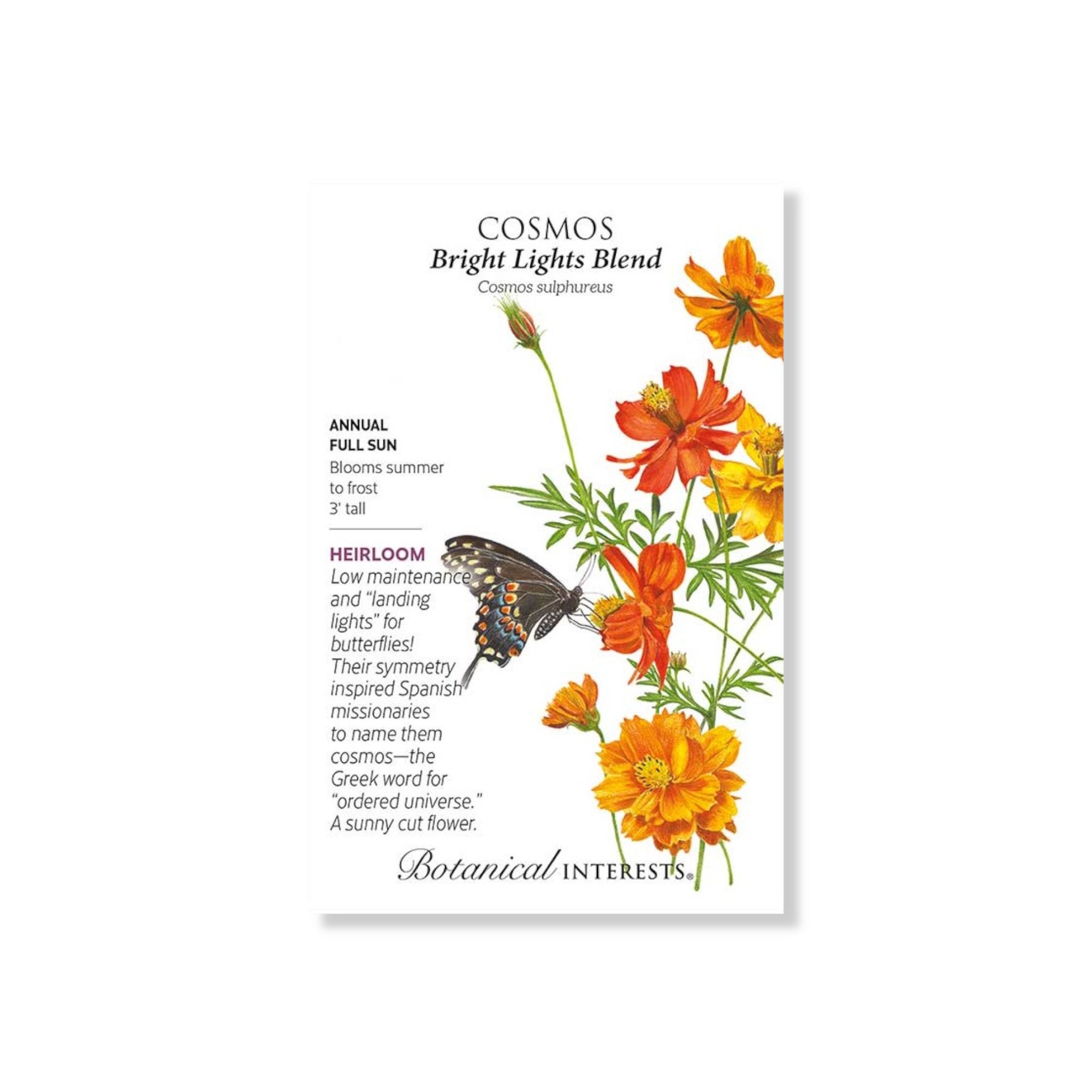 Cosmos Bright Lights Blend Seeds 1g (Botanical Interests 2025) | Indian ...