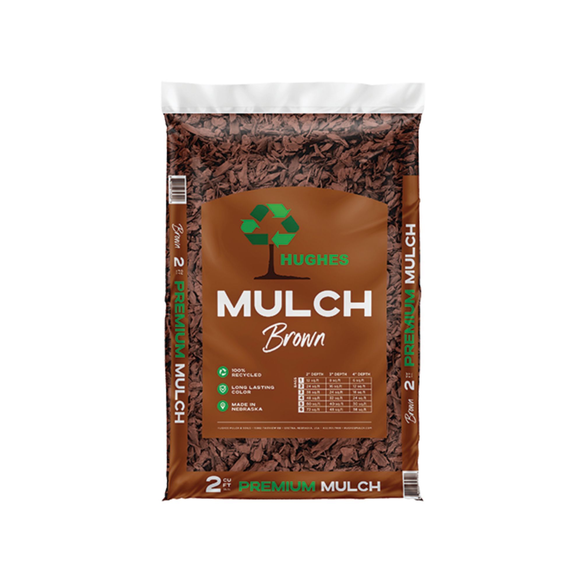 Hughes Brown Mulch Bags 2 cu ft | Indian Creek Nursery and Garden Center