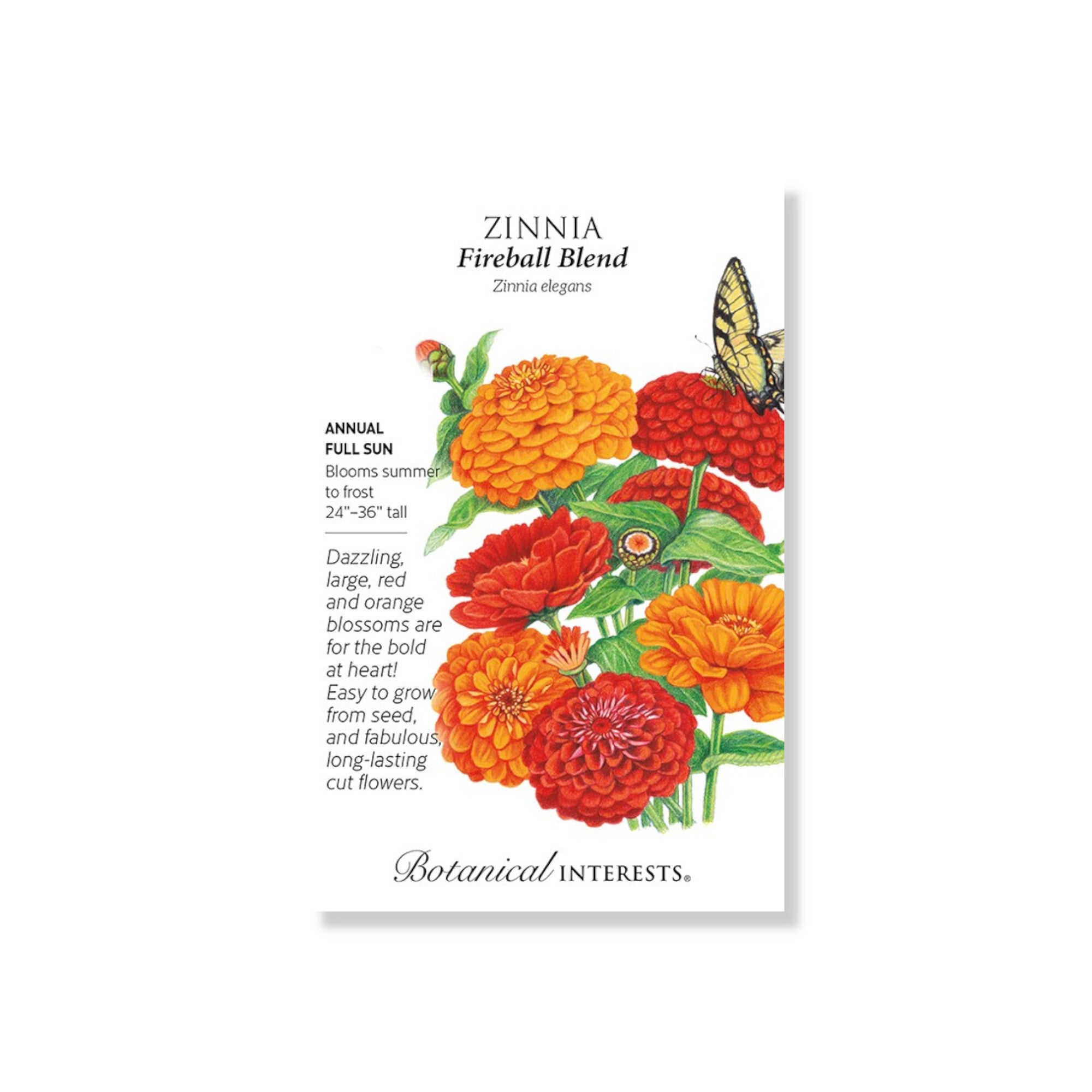 Zinnia Fireball Blend Seed 1g (Botanical Interests 2025) | Indian Creek ...